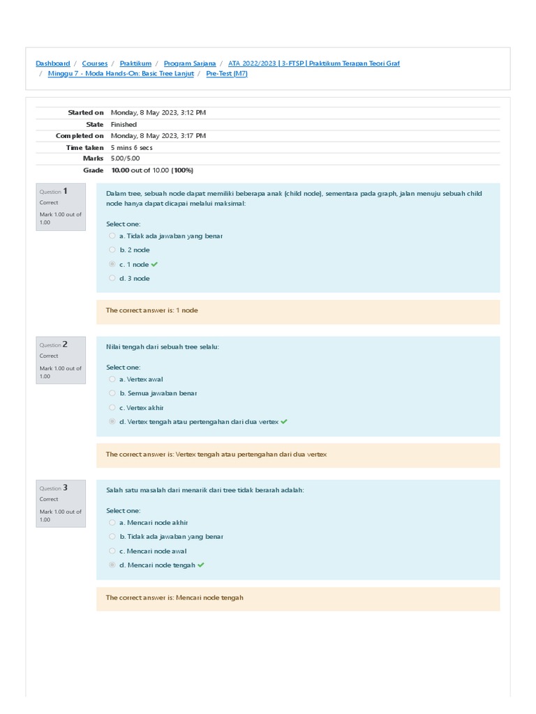 M7 Quiz Pre-Test | PDF