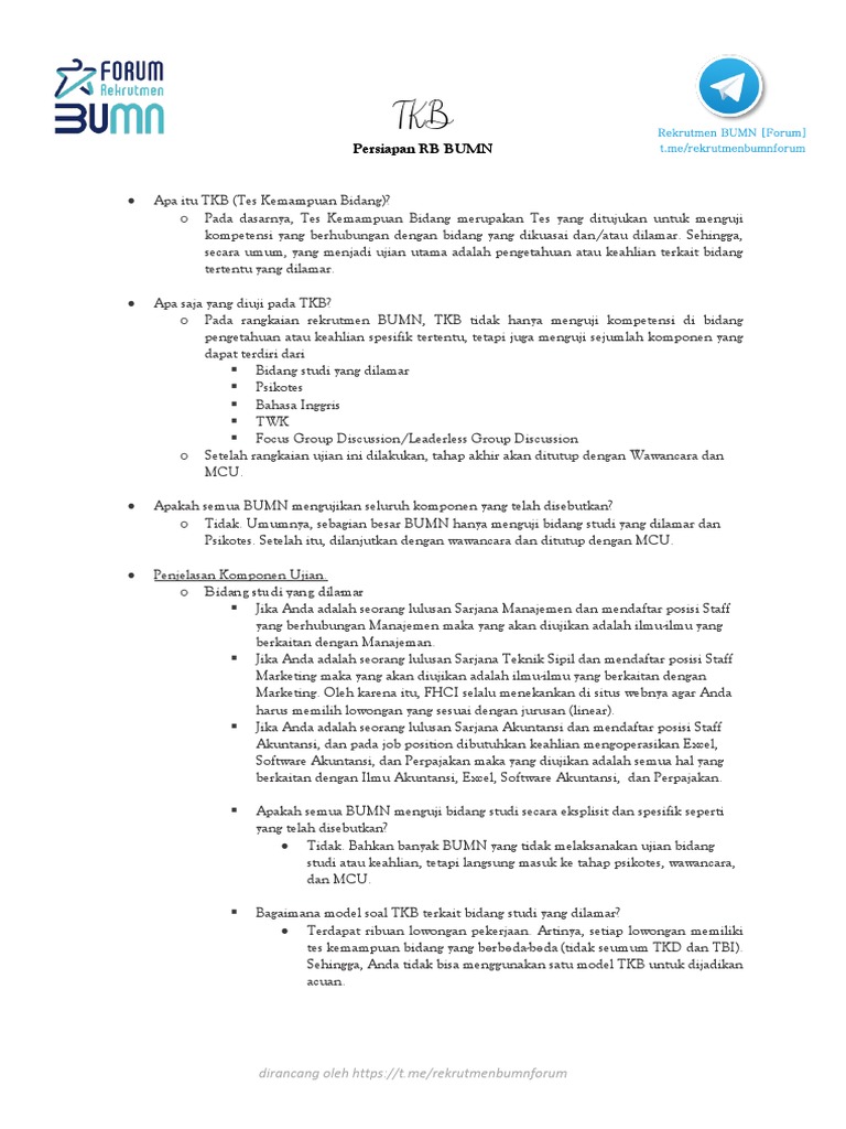 TKB Rekrutmen BUMN Forum 2023 | PDF