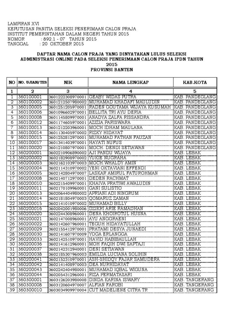 Test Administrasi | PDF