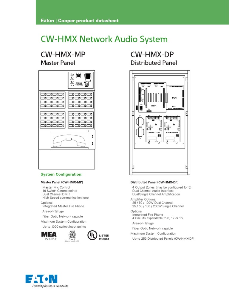 CW-HMX Master Panel Overview | PDF | Amplifier | Telephone