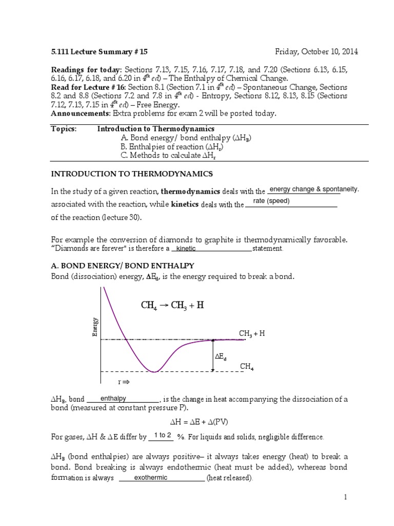 Thermodynamics 1 | PDF | Chemical Reactions | Enthalpy