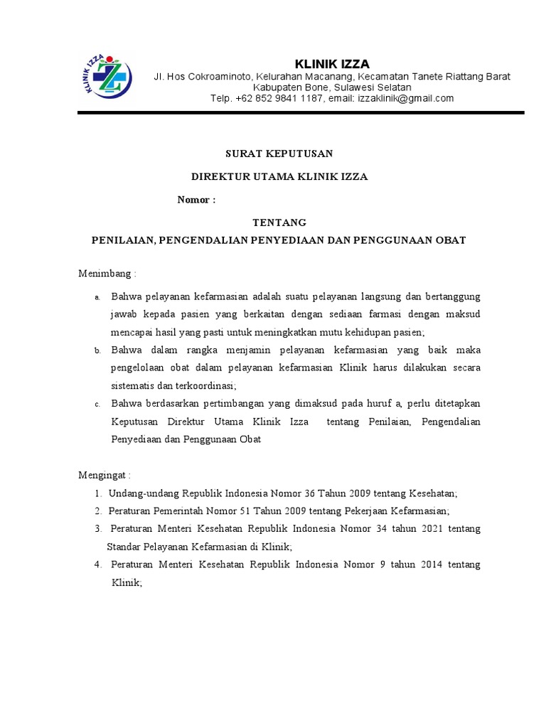 SK Pengendalian Penyediaan Obat | PDF