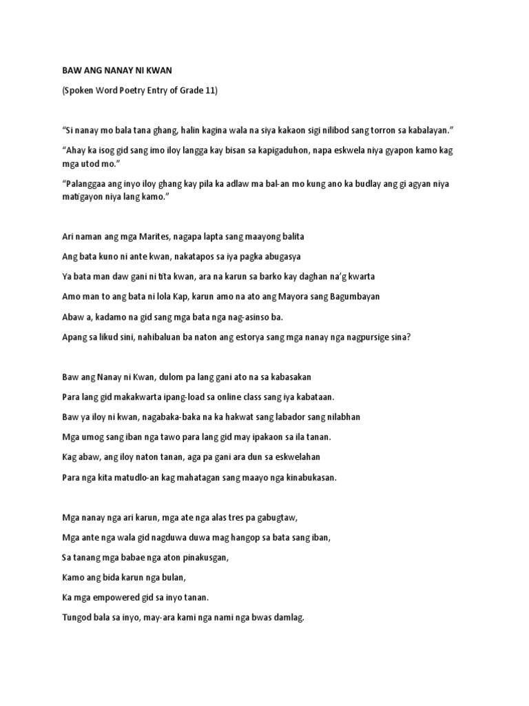 Baw Ang Nanay Ni Kwan | PDF