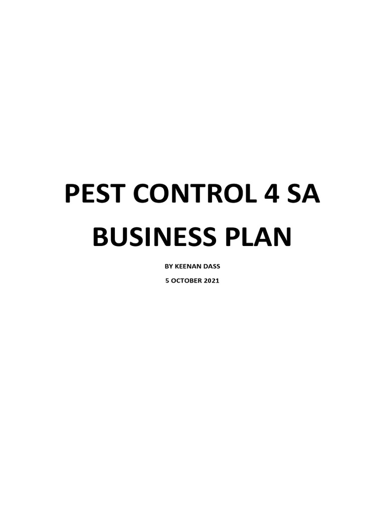 Pestcontrol4SA Business Plan | PDF | Pest Control | Pest (Organism)