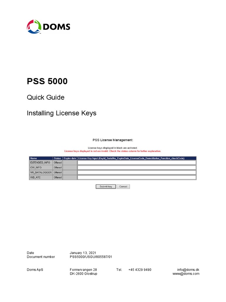 PSS5000-USGU LicenseKey Installation 80558701 | PDF | Documentation ...