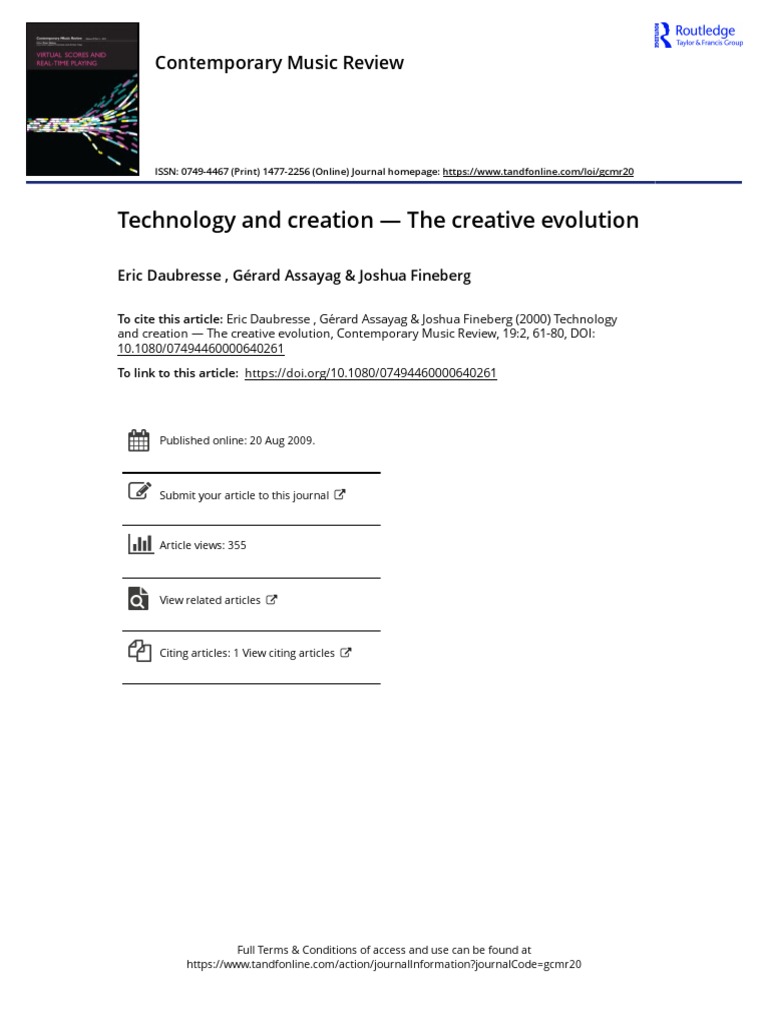 04-Technology and Creation - The Creative Evolution | PDF | Conceptual Model | Spectral Density