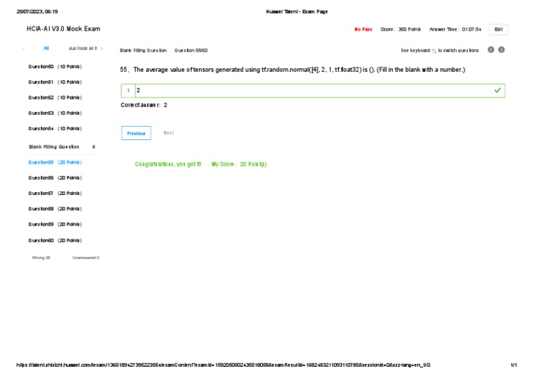 55 、 The average value of tensors generated using tf.random.normal ( (4), 2, 1, tf.float32) is ...