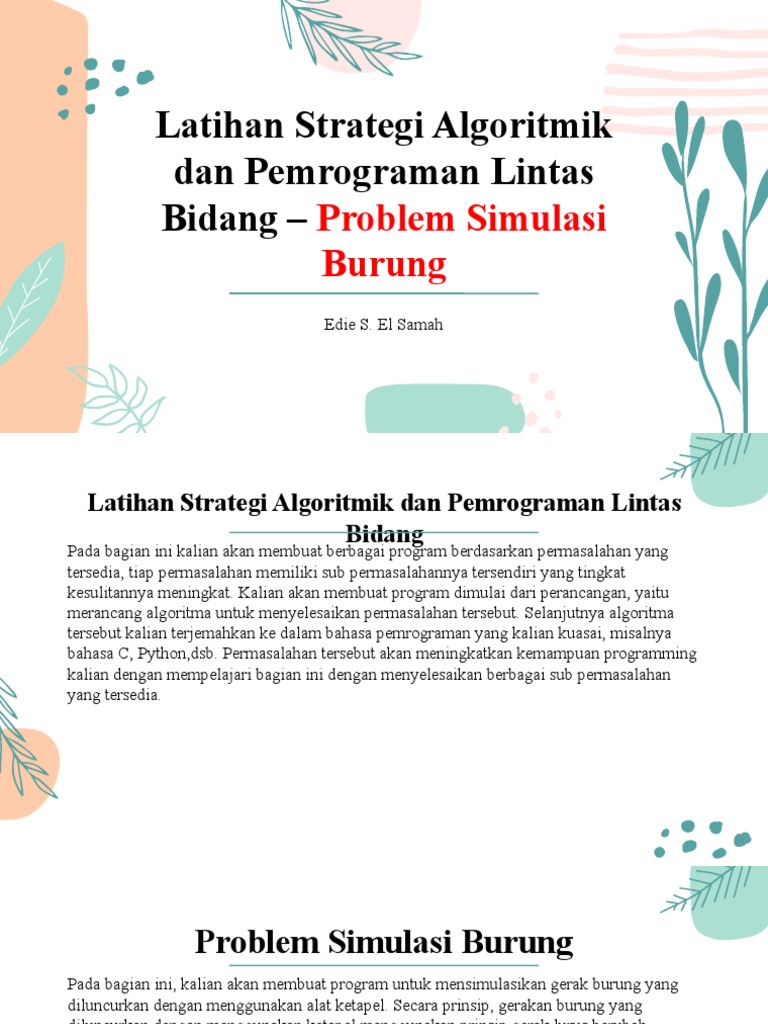 Latihan Strategi Algoritmik Dan Pemrograman Lintas Bidang | PDF