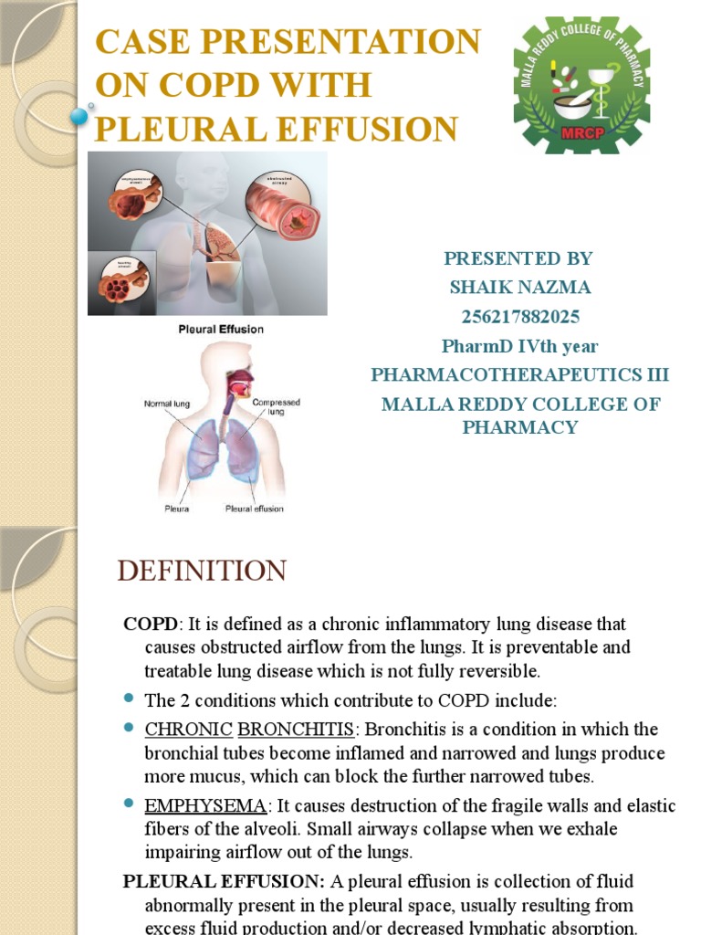 Case Presentation On Copd - Shaik Nazma | PDF | Chronic Obstructive Pulmonary Disease | Lung