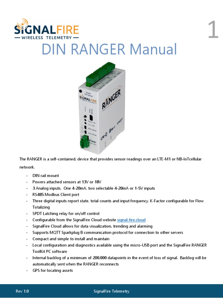 960 0106 01 SignalFire Din Mount Ranger Manual Rev 1 | PDF ...