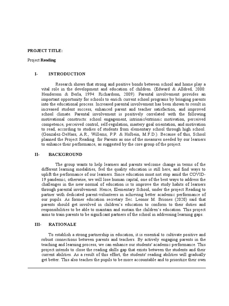 Project Reading | PDF | Teachers | Learning