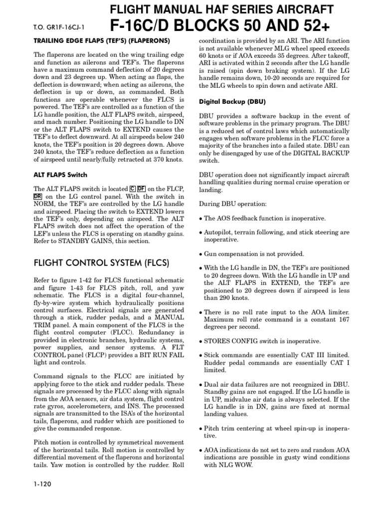 Control STUFF F-16C - D Fighting Falcon Flight Manual Pp28 | PDF ...