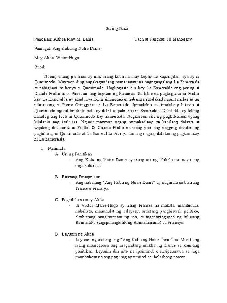 Ang Kuba NG Notre Dame Suring Basa | PDF