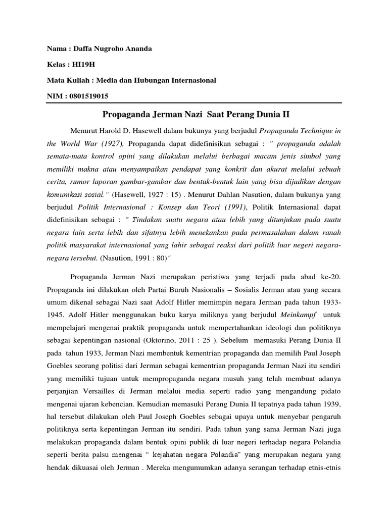 HI19H - Daffa Nugroho - Media HI - Tugas Essay | PDF | Politik