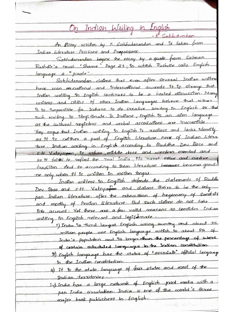 On Indian Writing in English | PDF