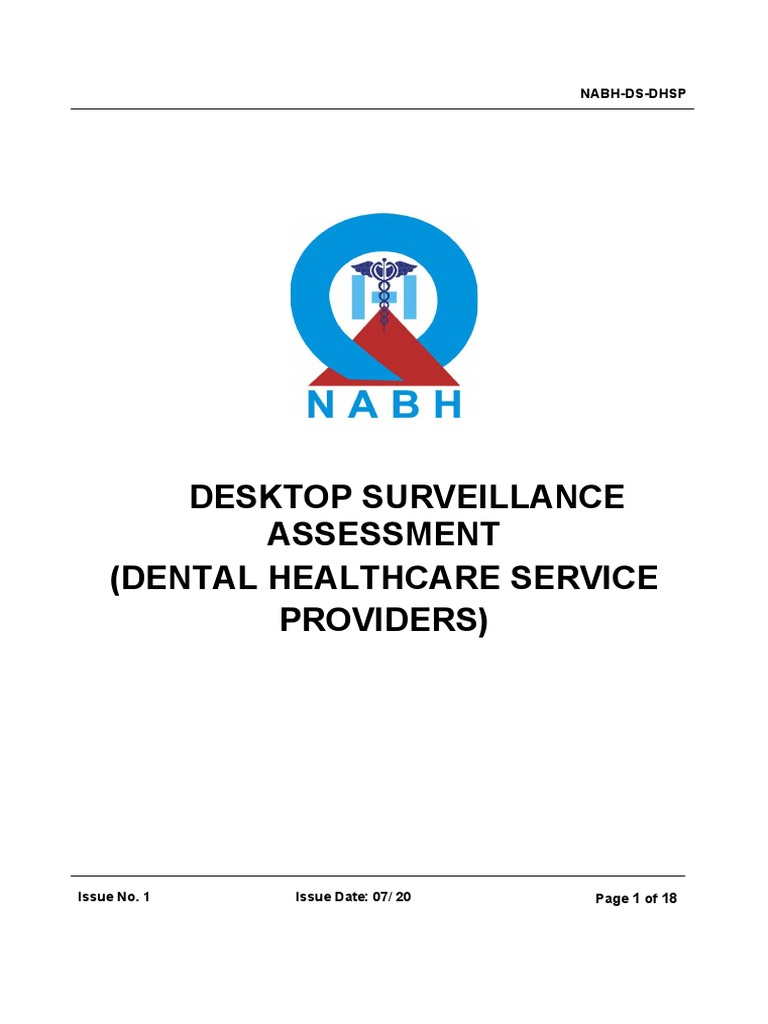 NABH Desktop Surveillance for DHSP | PDF | Dentistry | Health Care