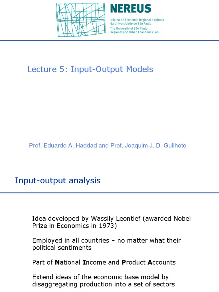Lecture 5 IO Models | PDF | Input–Output Model | Economies Lecture 5 IO Models | PDF | Input–Output Model | Economies