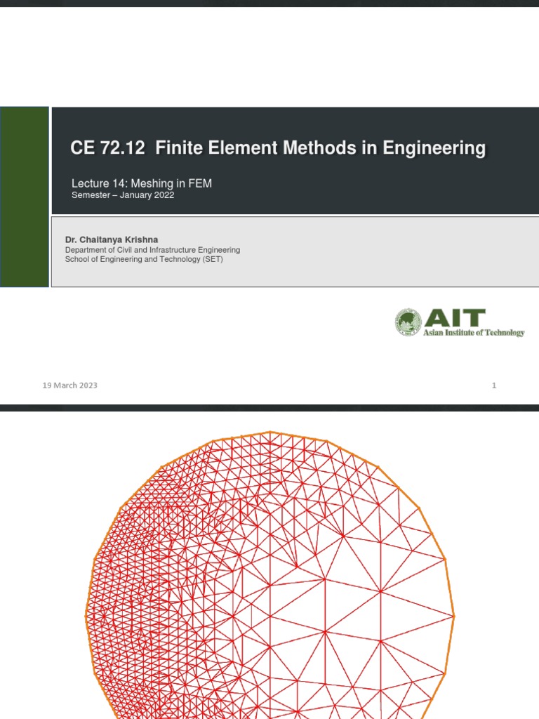 Lecture16 CE72.12FEM_Meshing | PDF | Finite Element Method | Mathematics