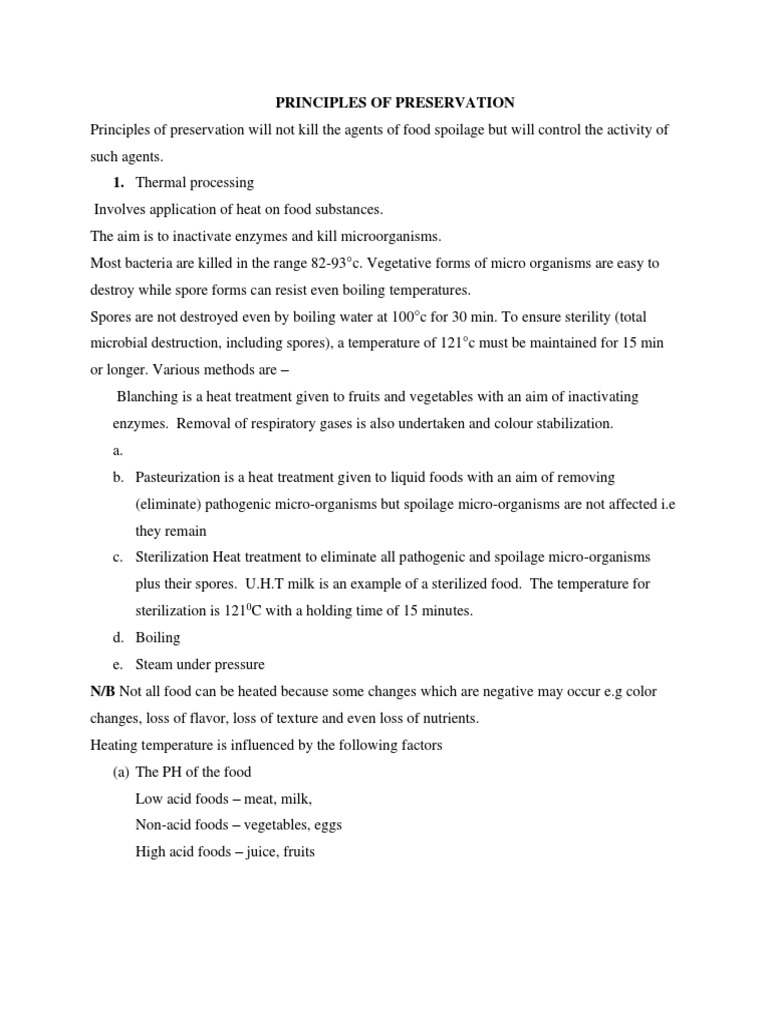 Principles of Preservation | PDF | Food Preservation | Freezing