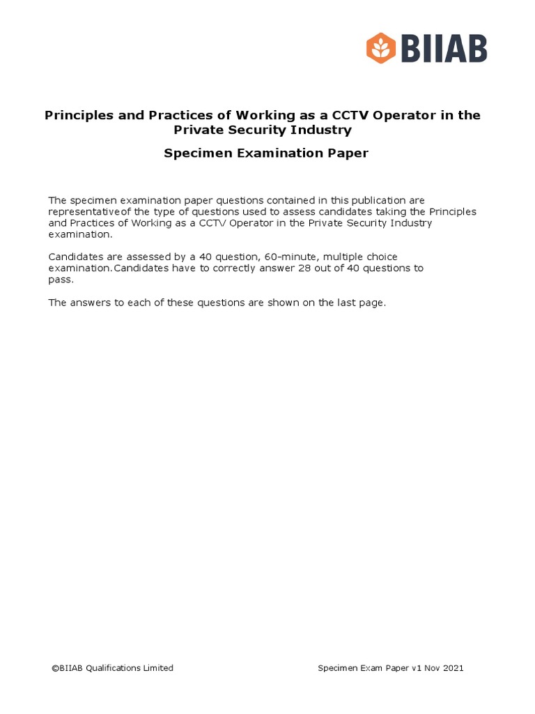 Principles and Practices of Working As A CCTV Operator in The Private ...