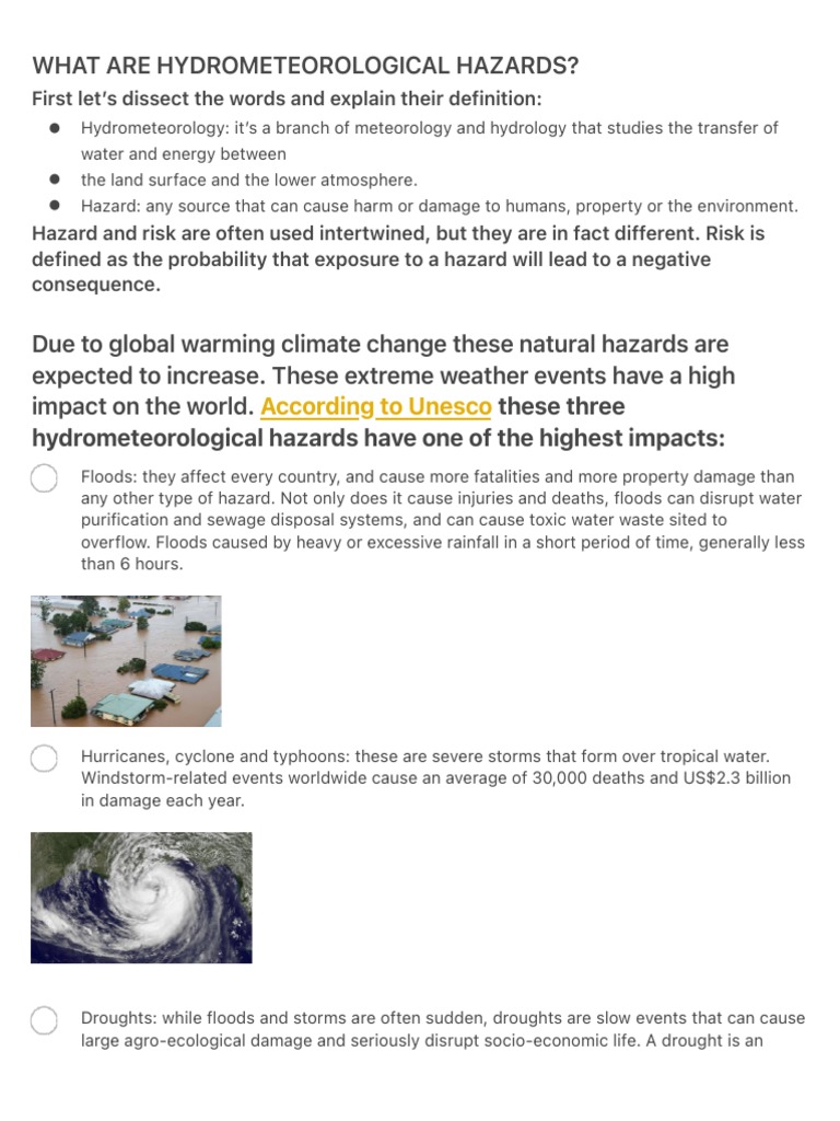 What Are Hydrometeorological Hazards | PDF | Hazards | Flood