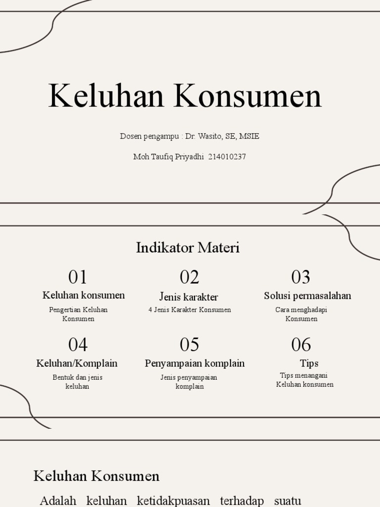 PPT KELUHAN KONSUMEN | PDF