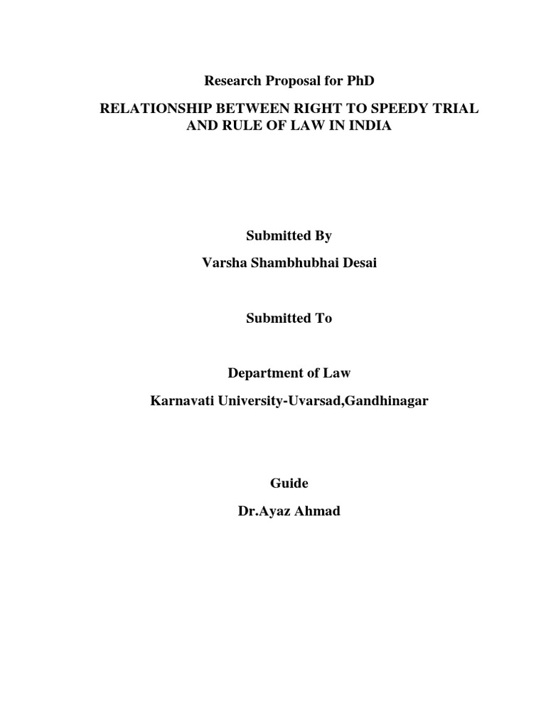 Research Proposal - Varsha Desai - Varsha Desai | PDF | Rule Of Law | Bail