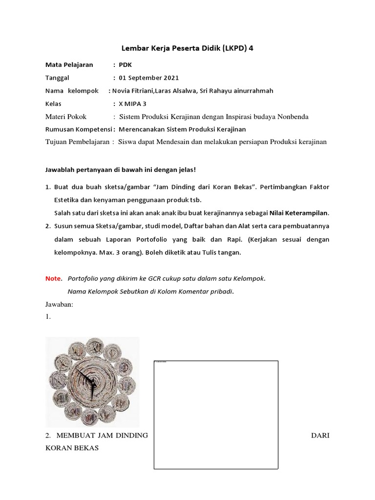 Sketsa Jam Dinding dari Koran Bekas | PDF