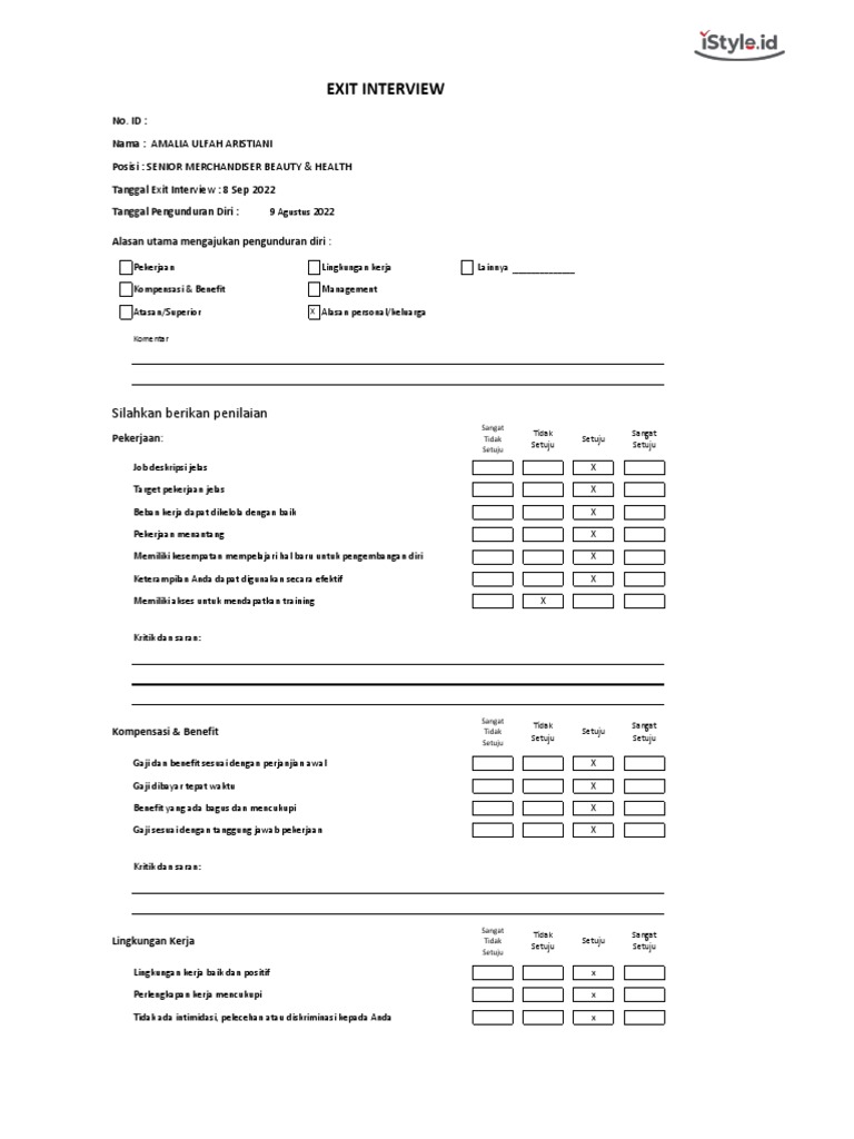 Exit Interview Form 2021 | PDF