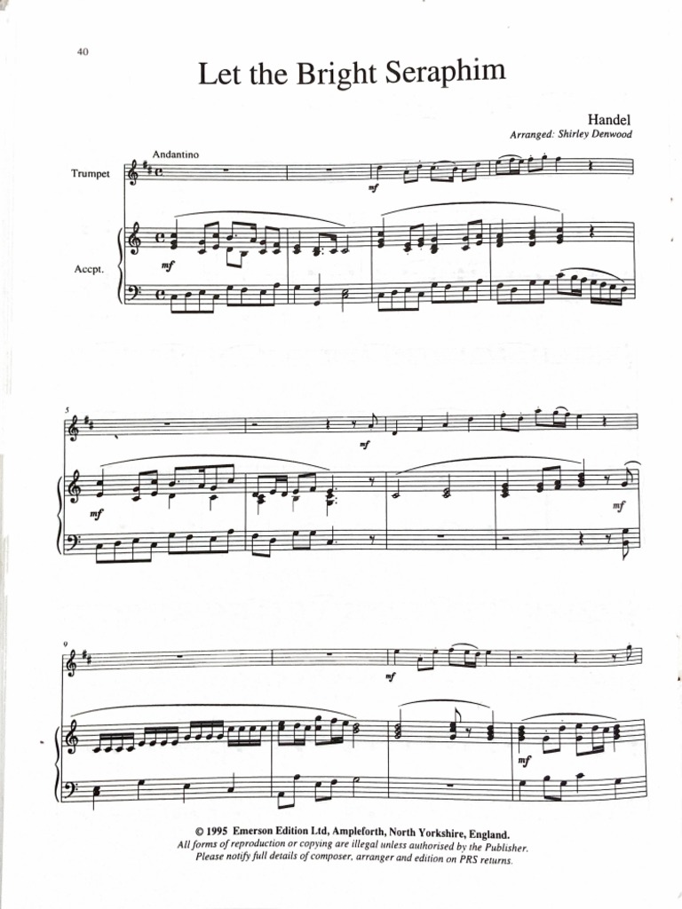 Handel Let The Bright Seraphim | PDF
