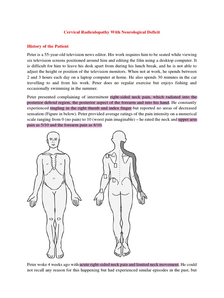 Cervical Radiculopathy With Neurological Deficit | PDF | Anatomical ...