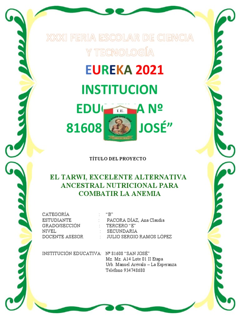 Informe-Eureka 2021. | PDF | Nutrición | Dieta y nutrición