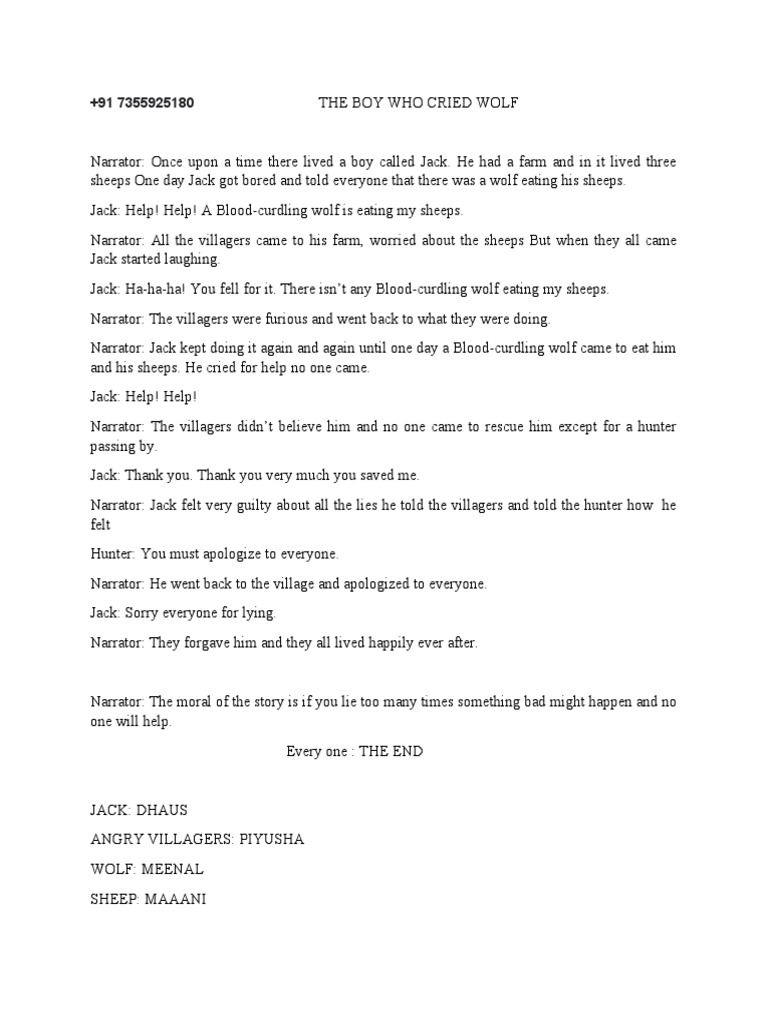 The Boy Who Cried Wolf | PDF
