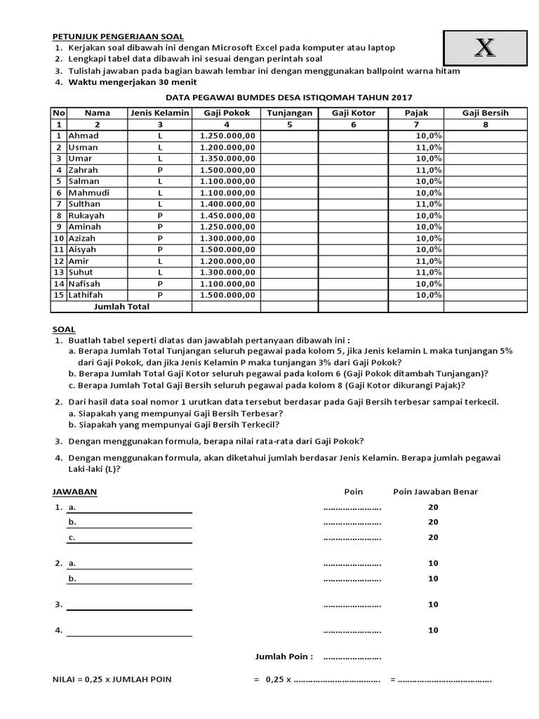 Praktek Komputer - X Perangkat Desa | PDF