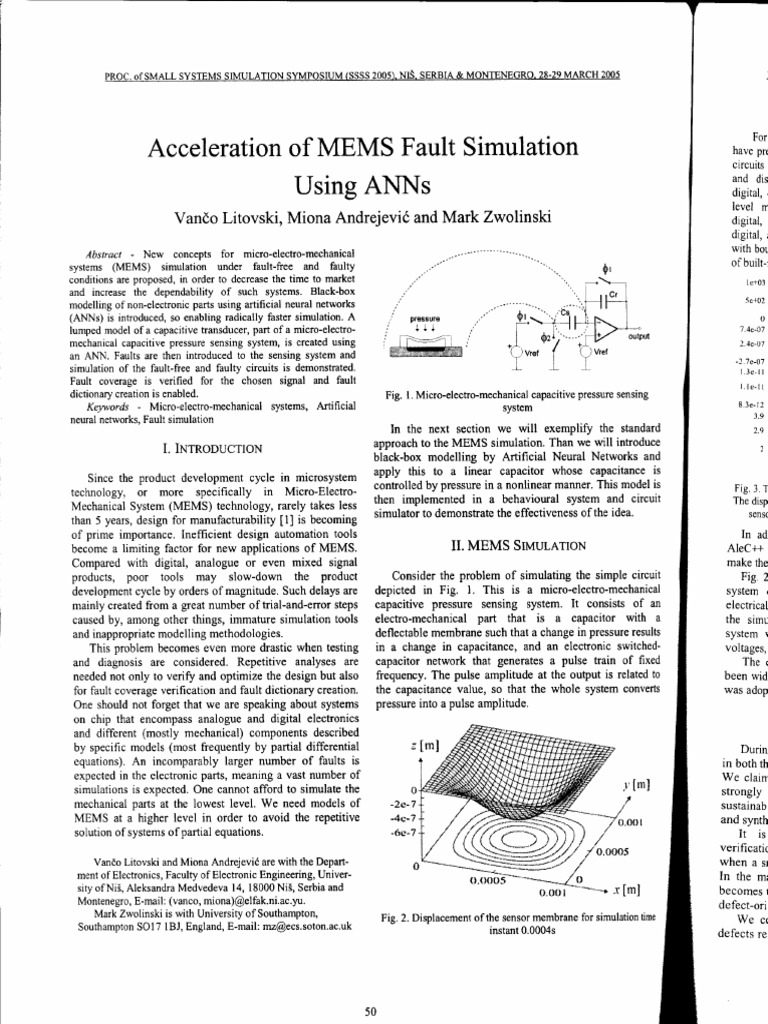 5 G 96 Acceleration Of Mems Fault Simulation Pdf Science Computer Science