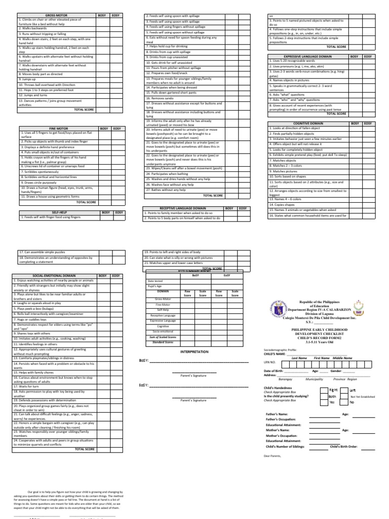 Eccd Checklist | PDF | Sibling | Behavioural Sciences