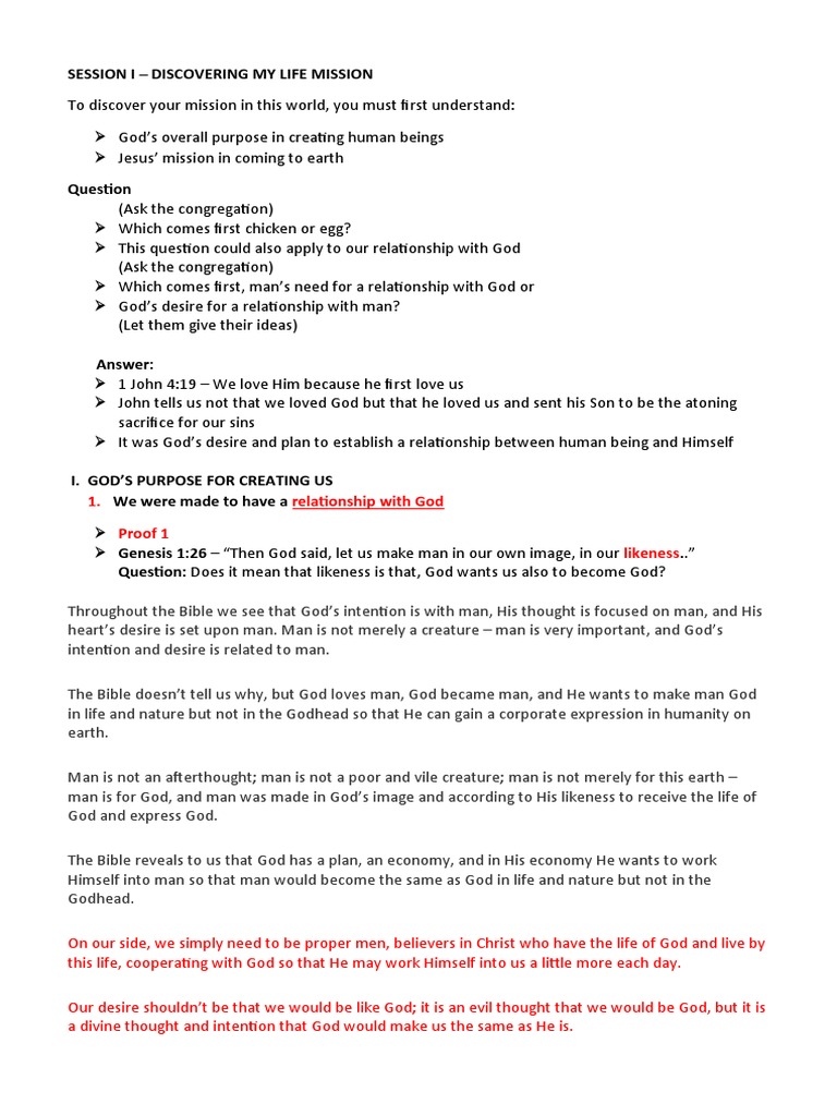 Discovering Your Life Mission | PDF | Jesus | Paul The Apostle