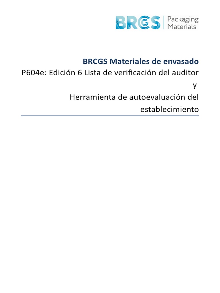 BRC Packaging-Issue-6-Spanish-Check-List | PDF | Auditoría | Calidad ...