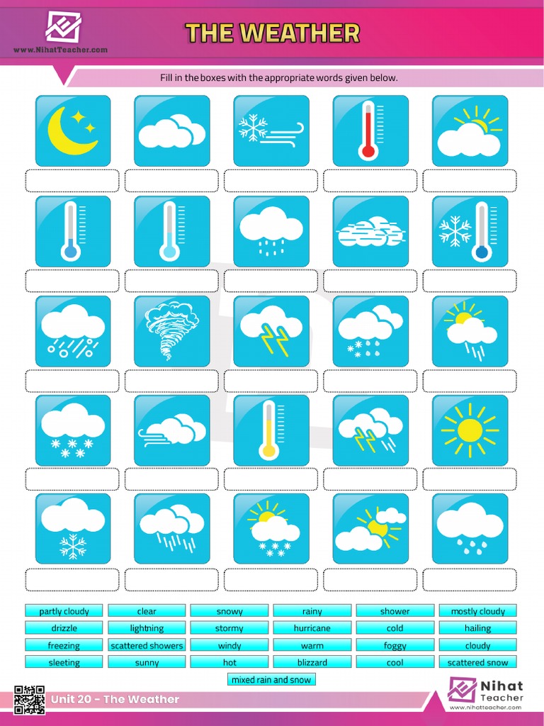 Unit 20 - The Weather Worksheet 1 | PDF