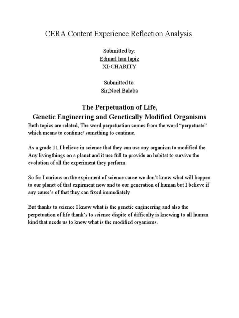 CERA Content Experience Reflection Analysis | PDF