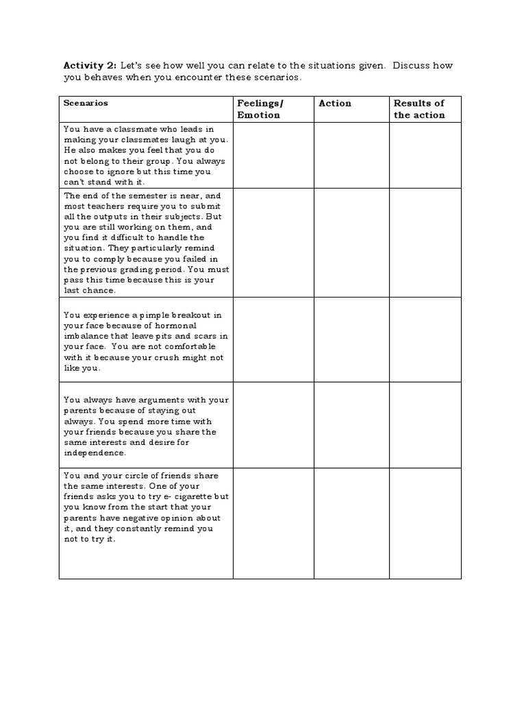 Activity 2 | PDF | Self-Improvement | Wellness