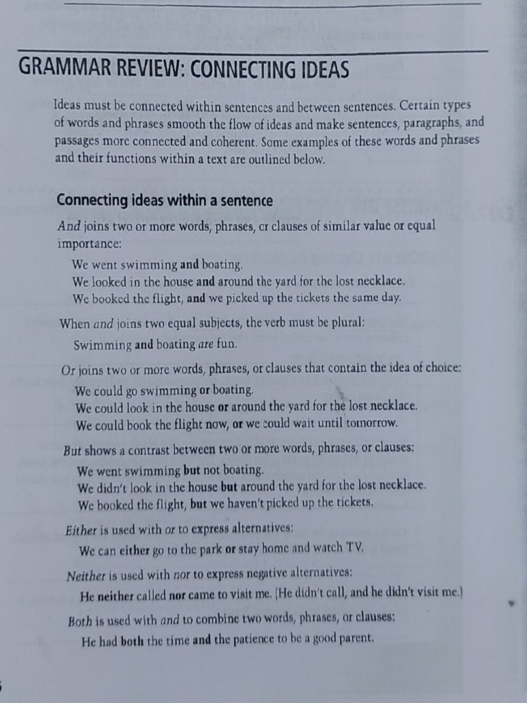 Connecting Ideas Within A Sentence | PDF | Sentence (Linguistics) | Phrase