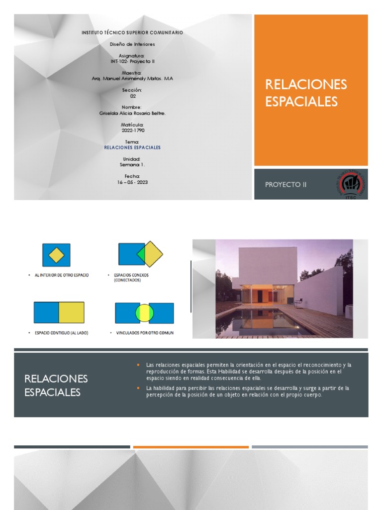 Relaciones Espaciales Proyecto 2 | PDF | Diseño