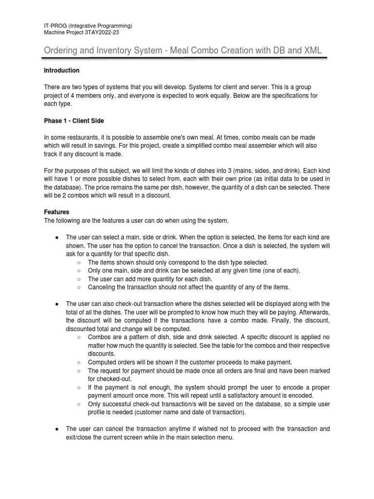 IT-PROG MP Specifications | PDF | Databases | Menu