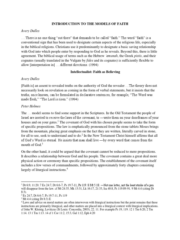 Models of Faith: Types and Perspectives | PDF | Faith | Jesus