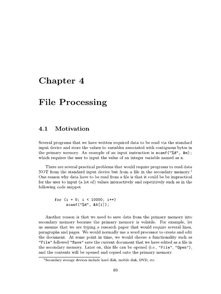 Chapter 4 Files CCPROG2 Course Notes 1 | PDF