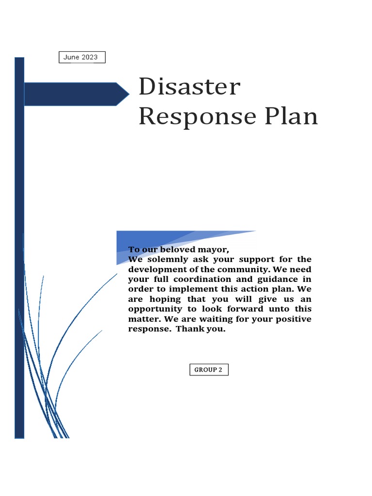 Disaster Response Action Plan | PDF | Emergency | Hazards