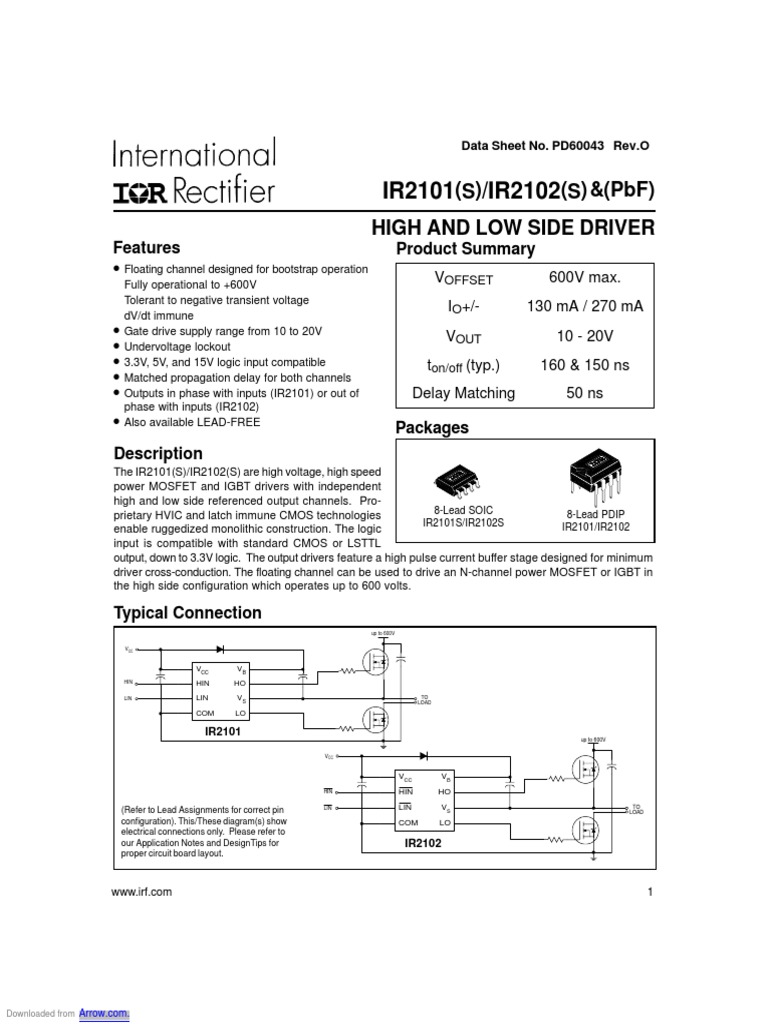 Infineon Ir2101 Ds v01 - 00 en | PDF | Logic Gate | Cmos