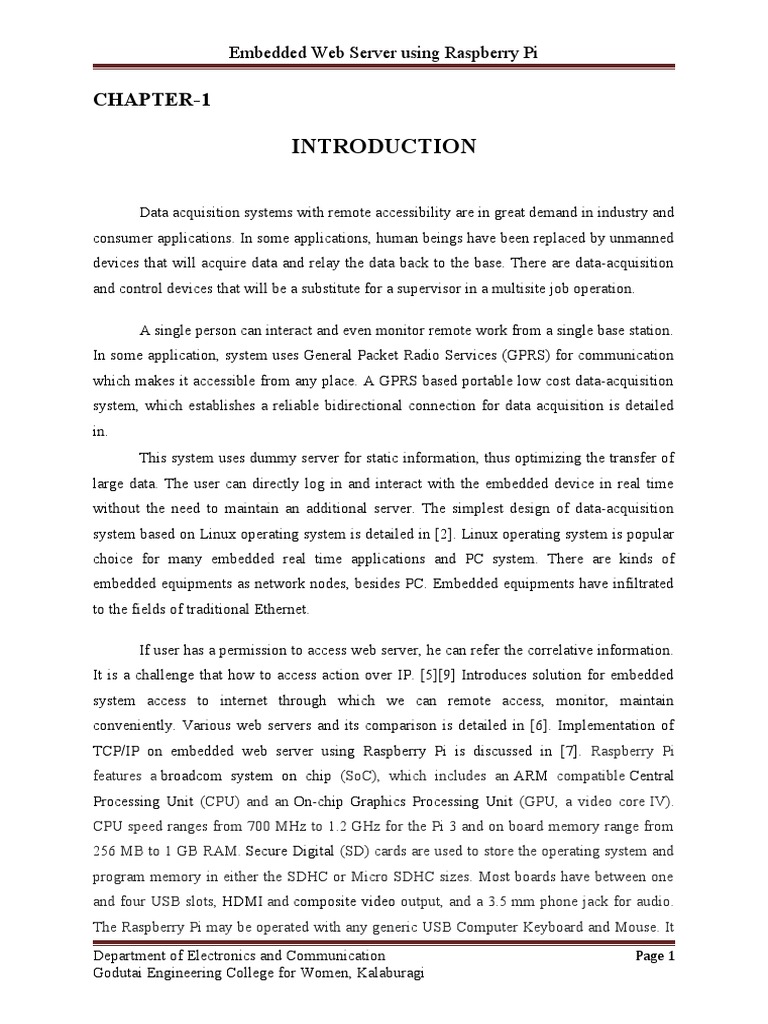 Remote Monitoring & Control of Industrial Parameters Using EWS | PDF | Embedded System ...