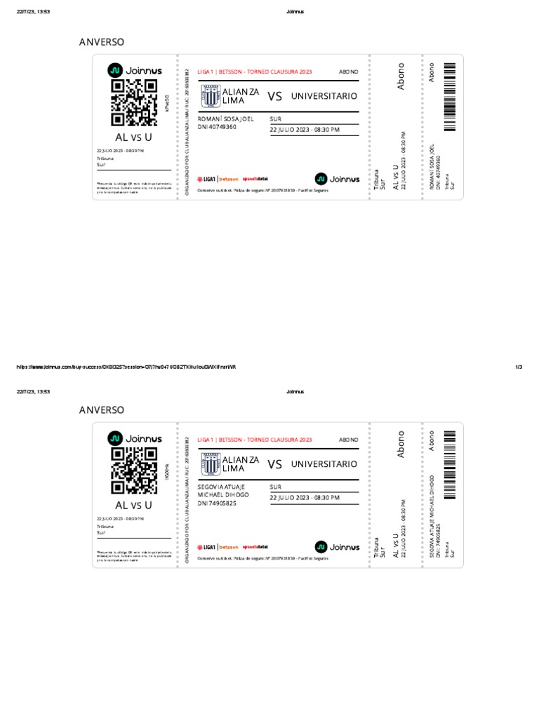 Joinnus Entradas | PDF